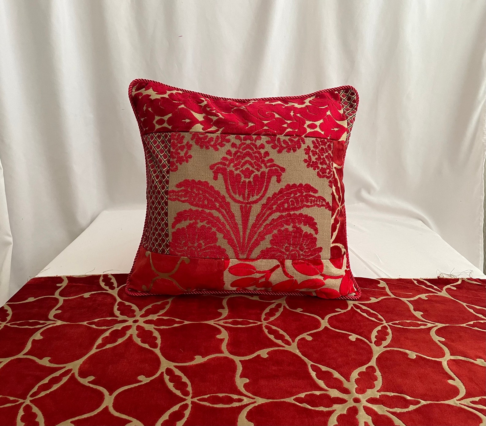 Harlequin Fabrics- “pascha” Red Cut Velvet-upholstery Fabric, From Jane ...