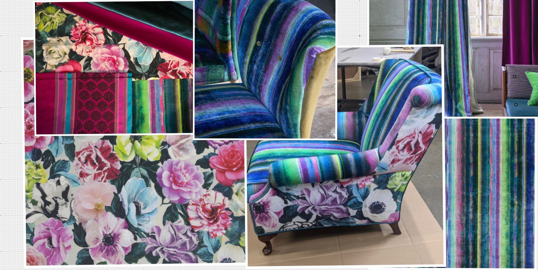 Designers Guild Purple Woven Silk Jacquard Curtain Fabric, Upholstery ...