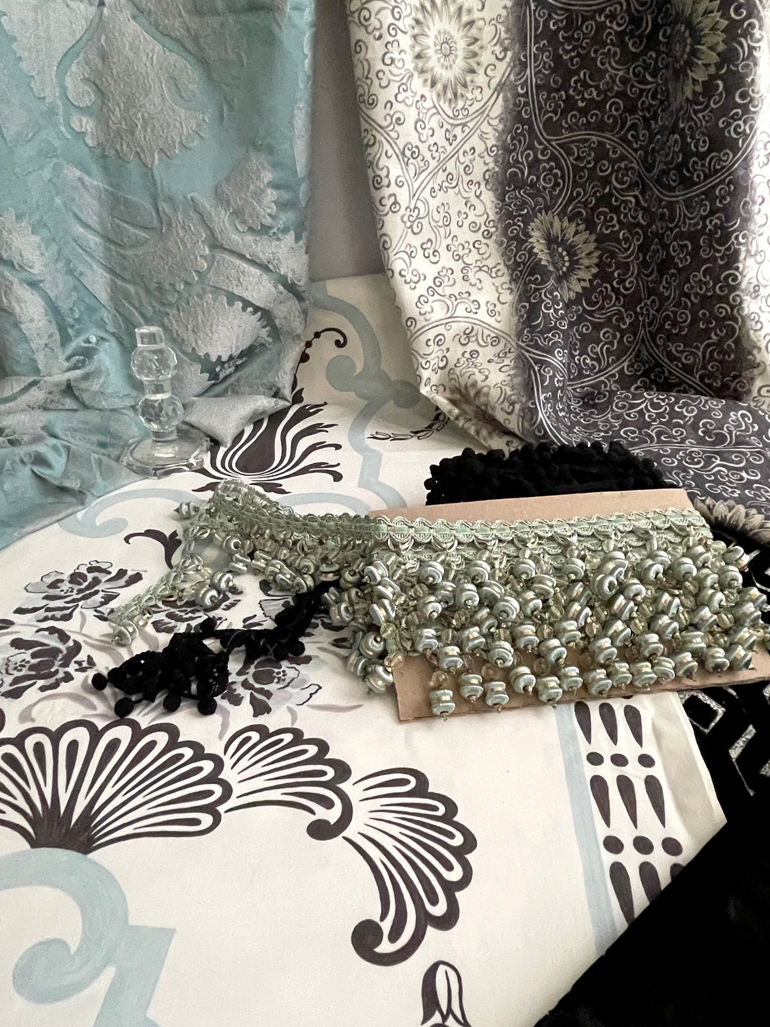 Designers Guild Bergius Fabric: Blue Grey Stripe Cotton Duck ...