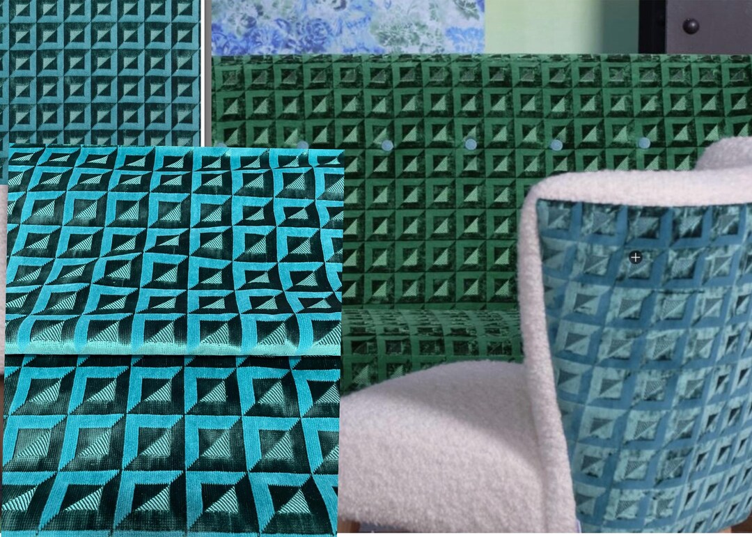 Designers Guild “montserrat-ocean” Velvet Jacquard-upholstery Velvet ...