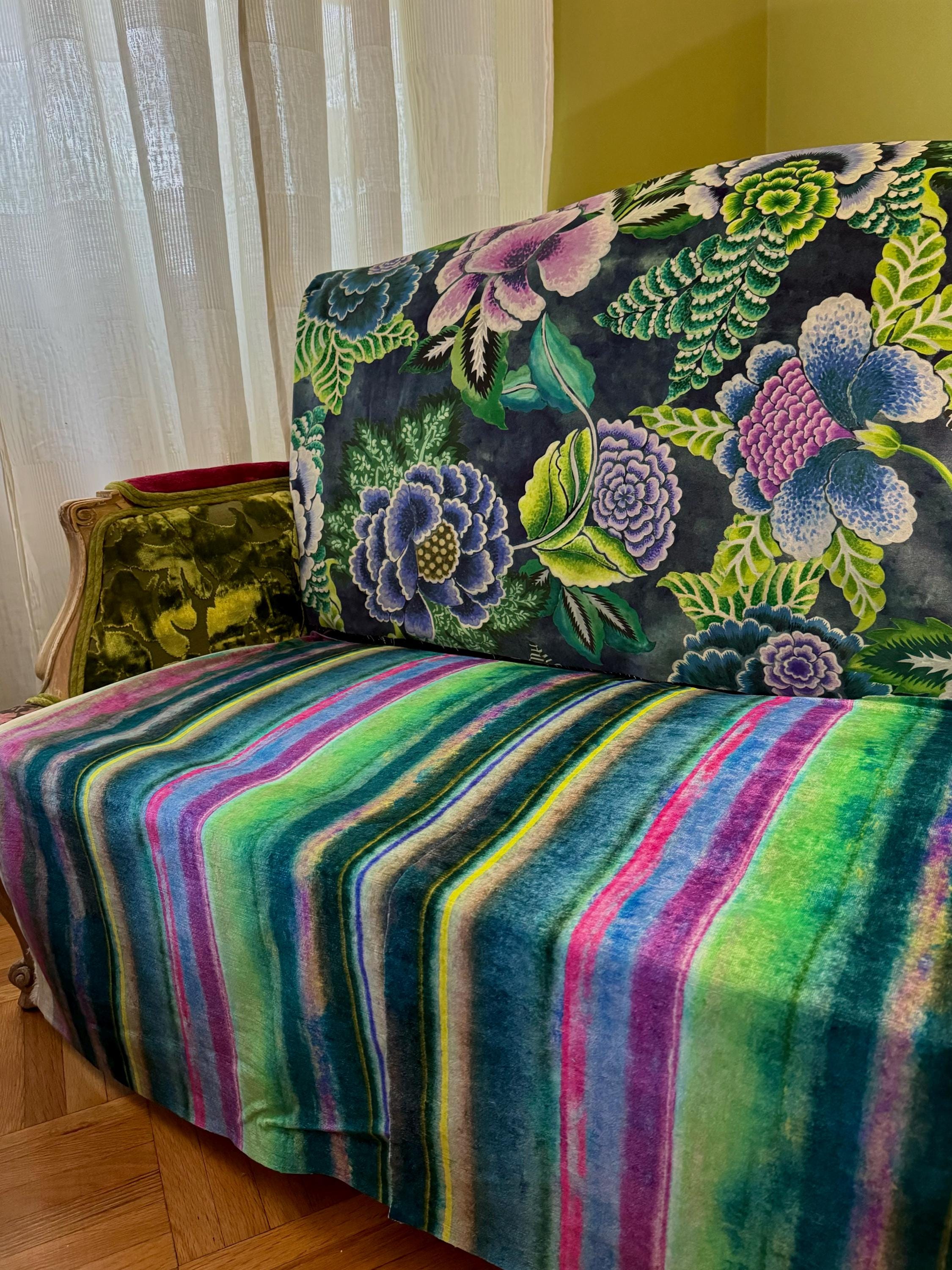 Designers Guild “rose De Damas- Indigo ” Printed Velvet - Upholstery ...