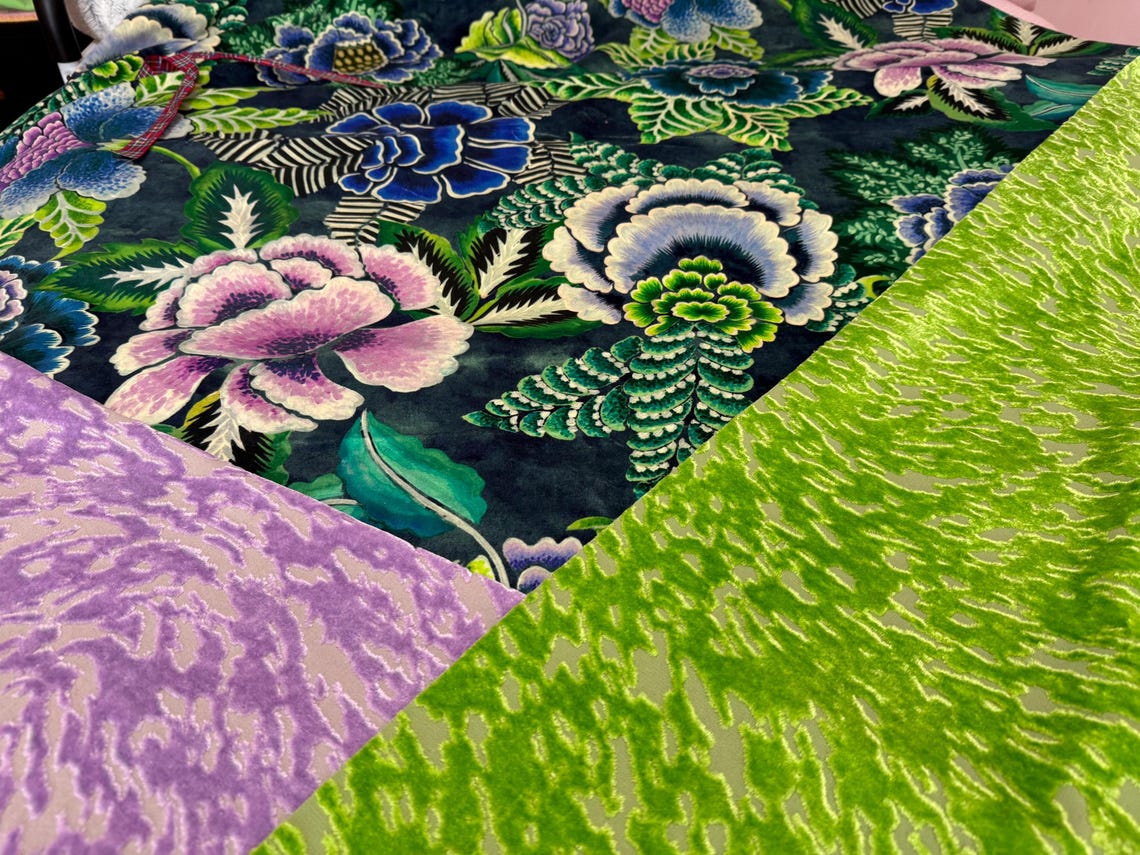 Designers Guild “rose De Damas- Indigo ” Printed Velvet - Upholstery ...
