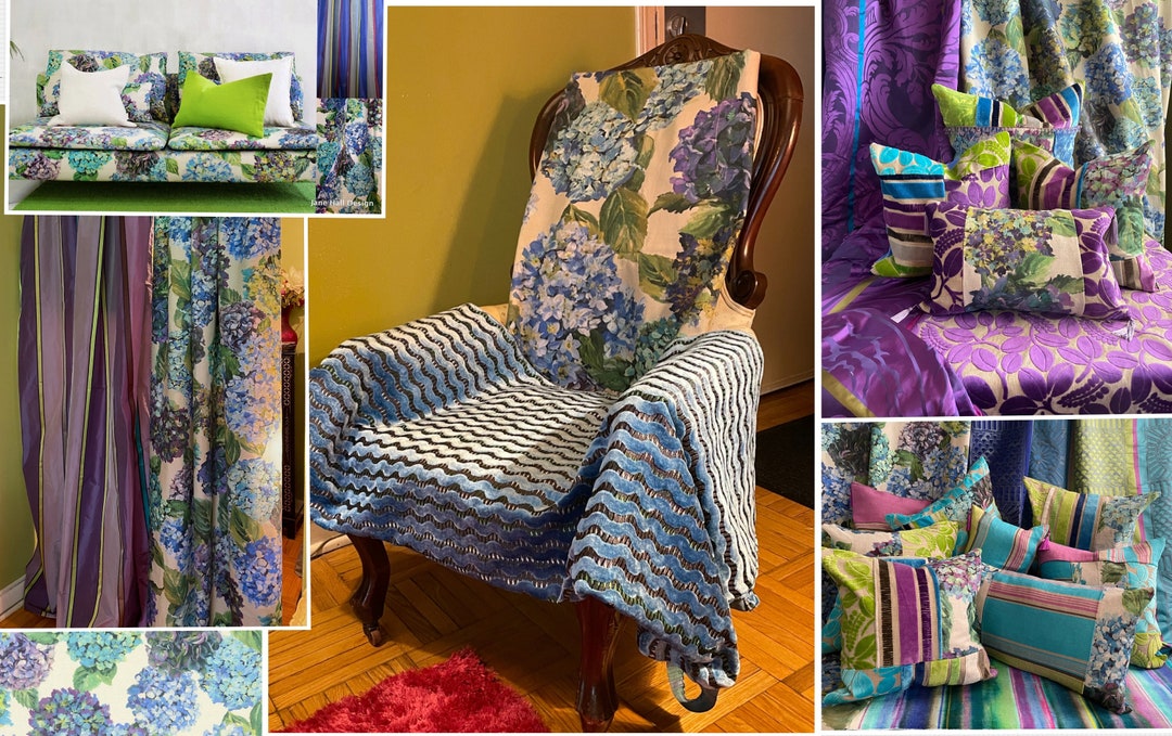 Custom Made, Bohemian Style Armchair, Designers Guild “MURRINE” Blue ...
