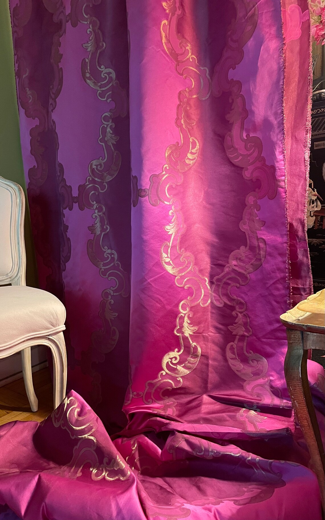 Designers Guild Purple Woven Silk Jacquard Curtain Fabric, Upholstery ...
