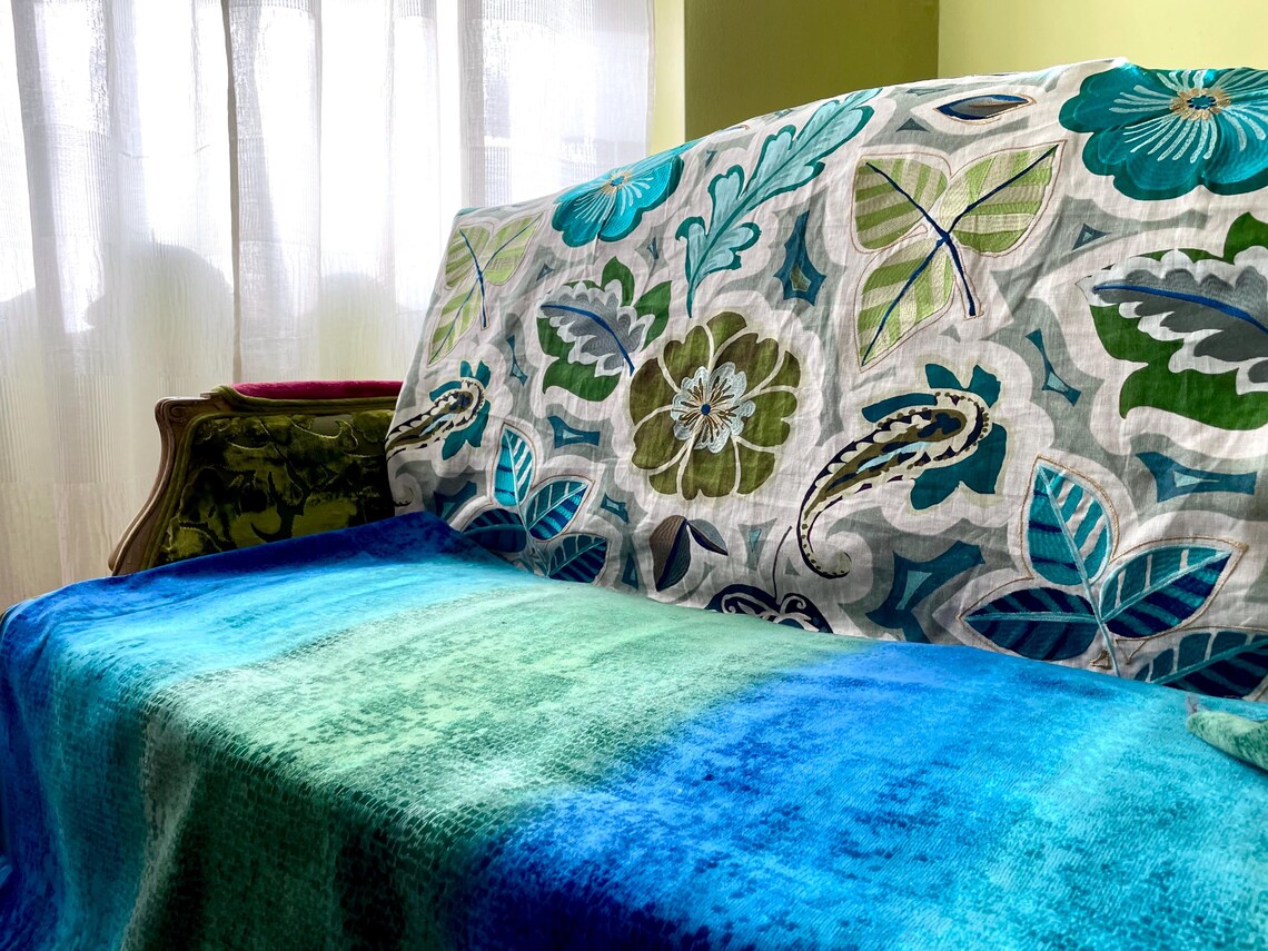 Designers Guild “phipps Cobalt” Purple, Pink Cut Velvet, Upholstery ...