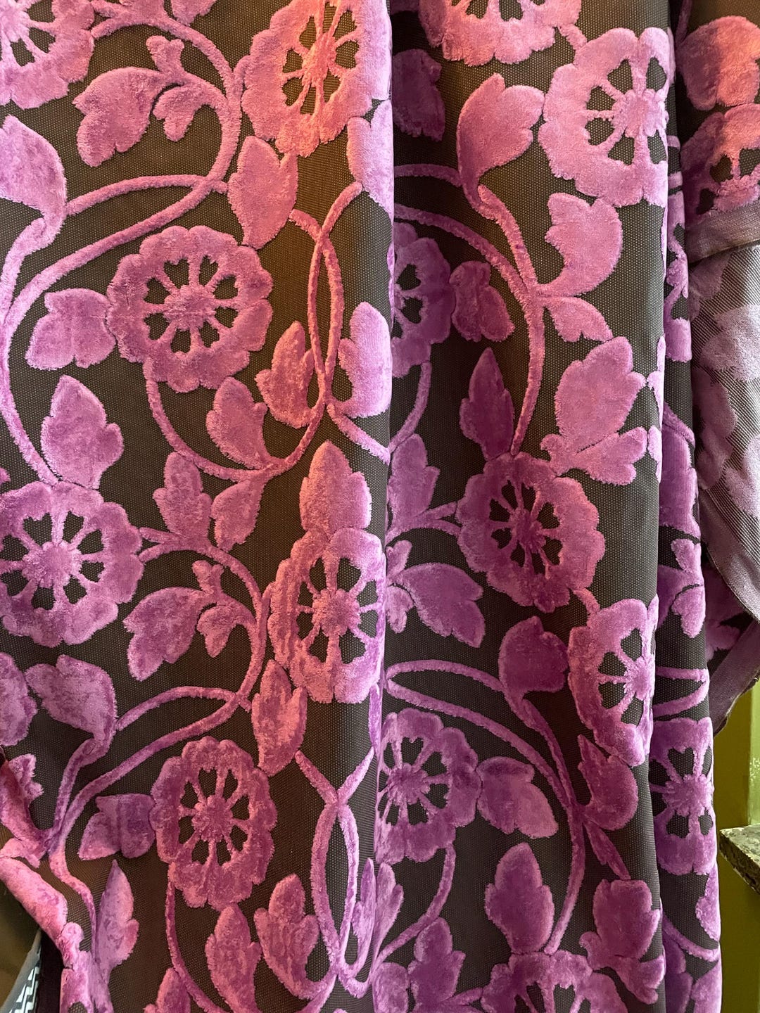 Designers Guild "bagatelle" Burgundy Cut Velvet Upholstery Fabric, From ...