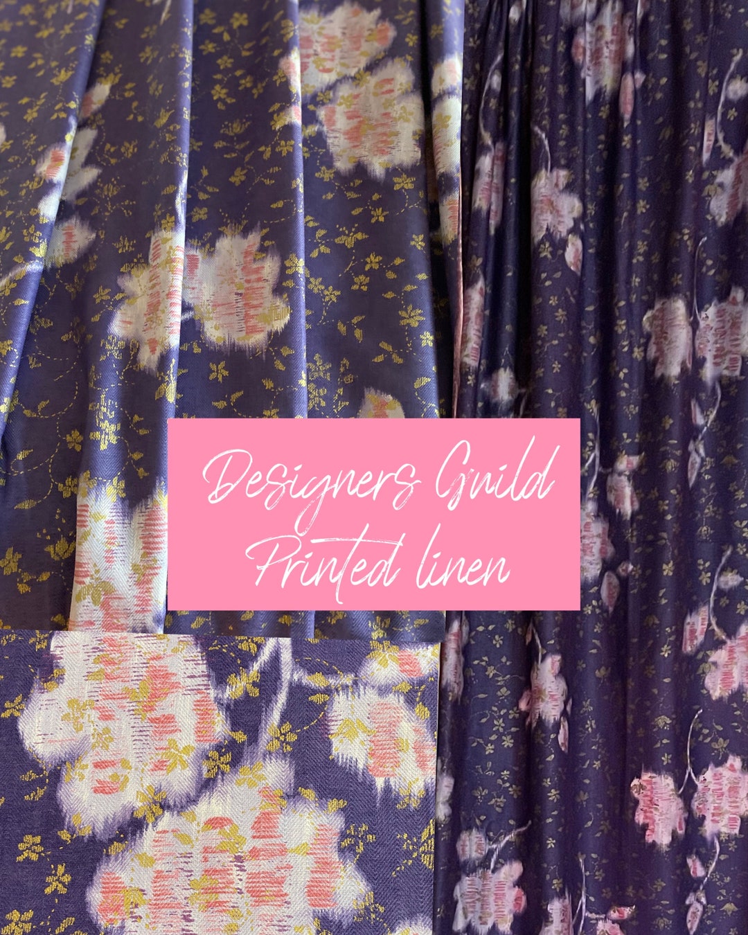 Designers Guild Fabric, zora Blue and White Printed Cotton Floral ...