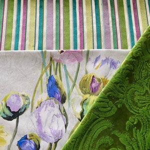 Italian Carved Wood Counter Stool, Upholstered in Designers Guild ...