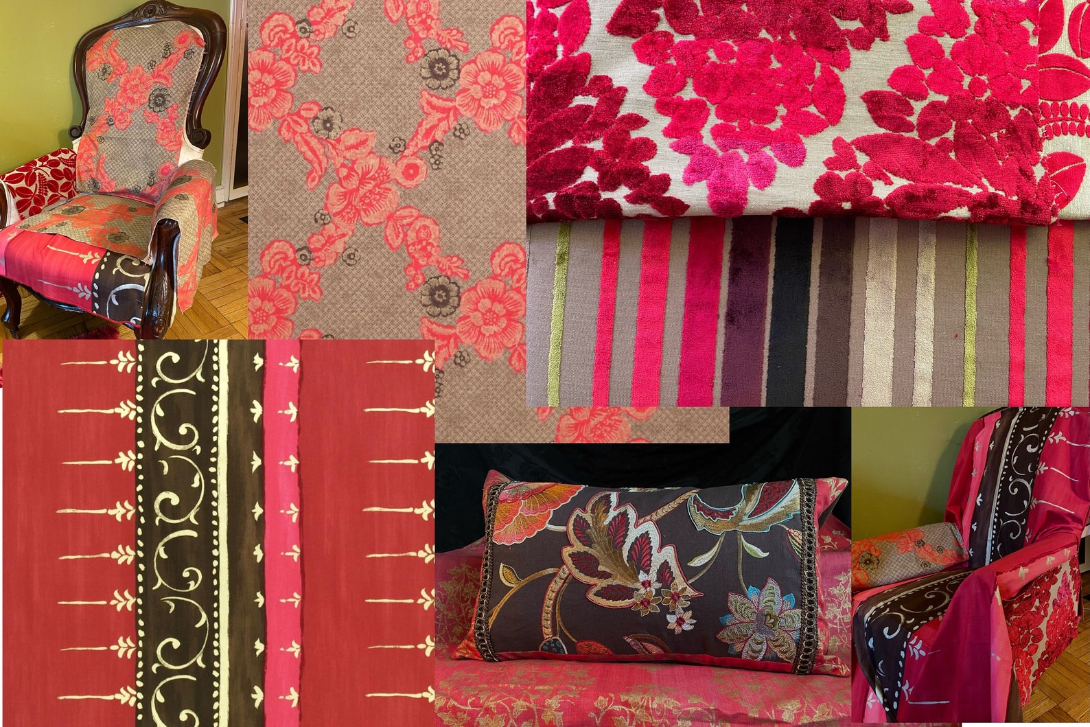 Harlequin Fabrics- “pascha” Red Cut Velvet-upholstery Fabric, From Jane ...
