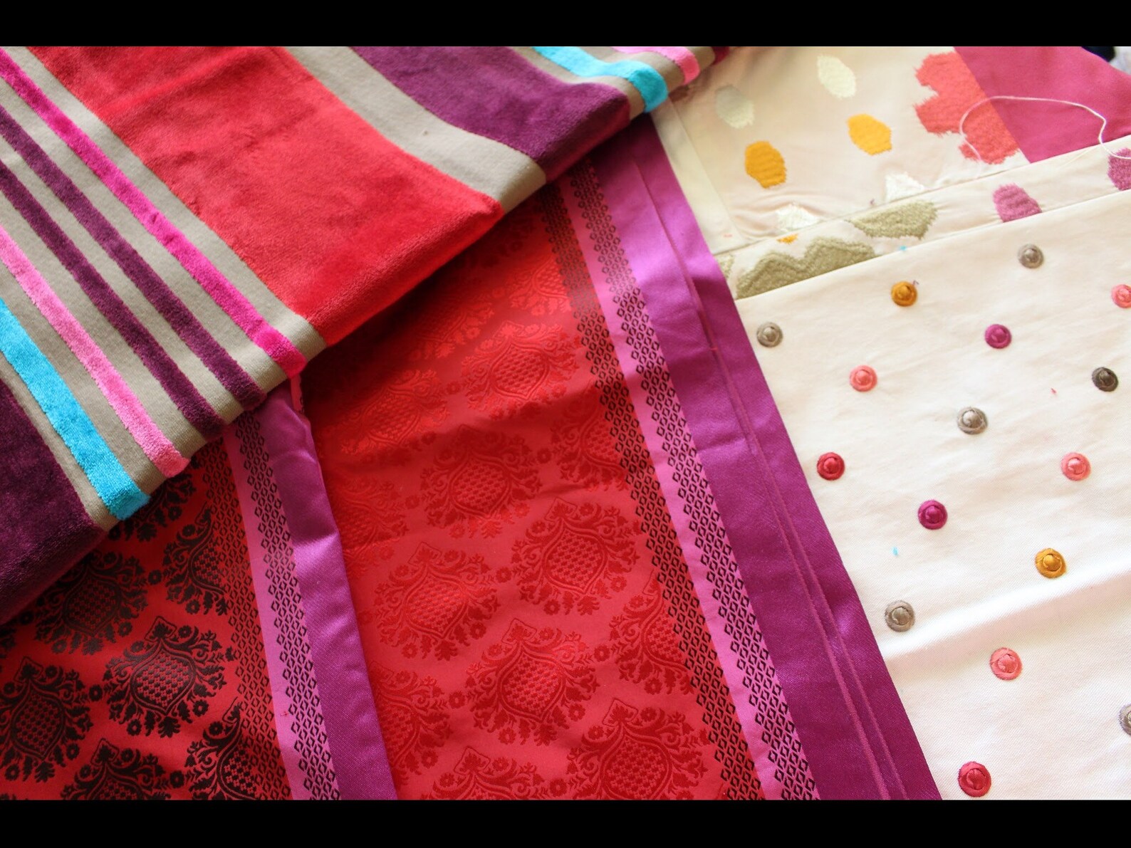 Designers Guild Fabrics, "nabucco" Cherry Red, Cut Velvet Fabric, From ...