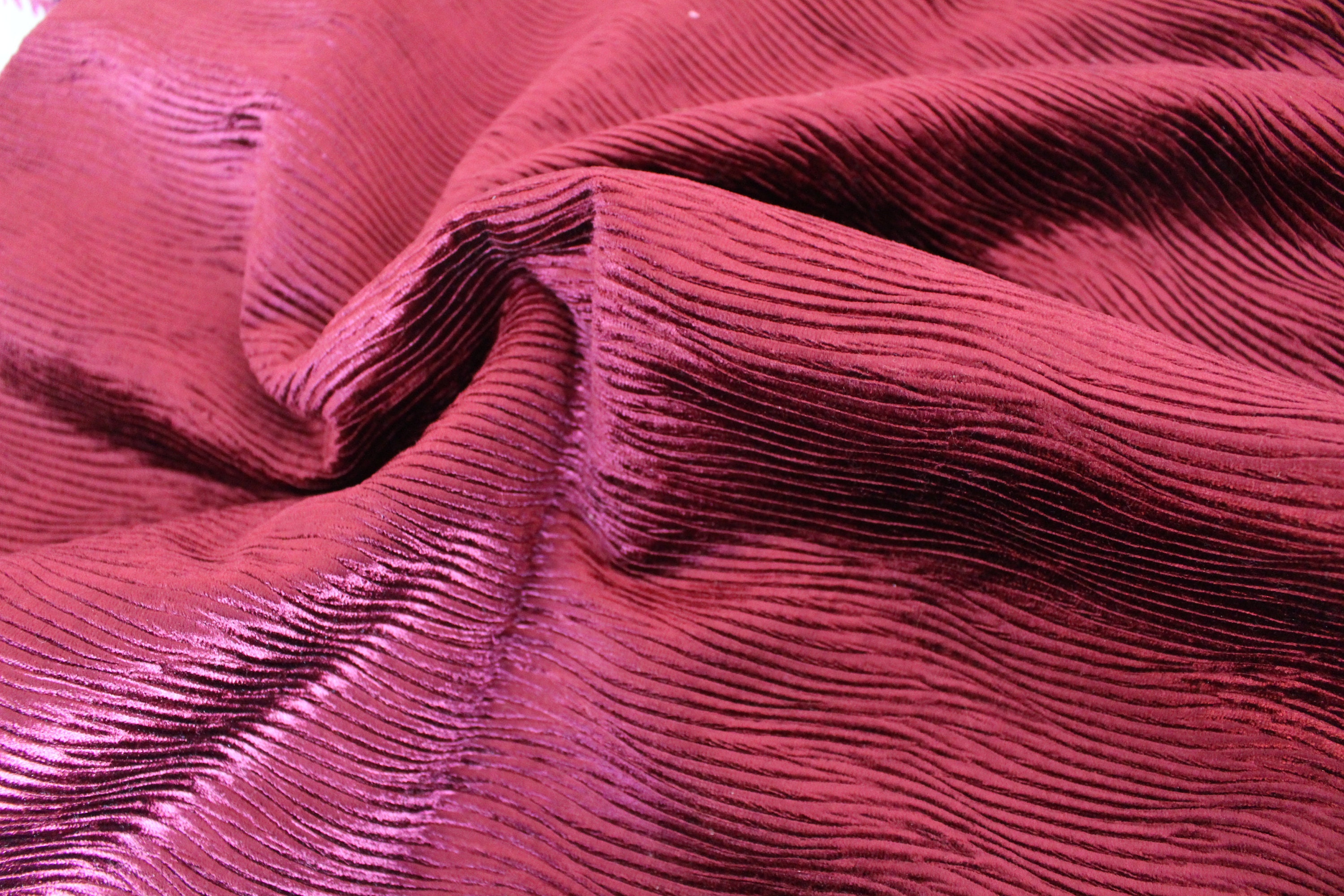 Clarke and Clarke Ruby Red Textured Cut Velvet Pattern From Jane Hall ...