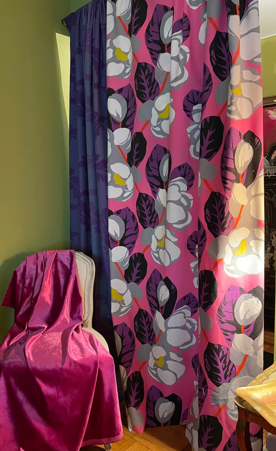 Designers Guild flamingo Park Curtain Panels, Roman Blinds, in Purple ...
