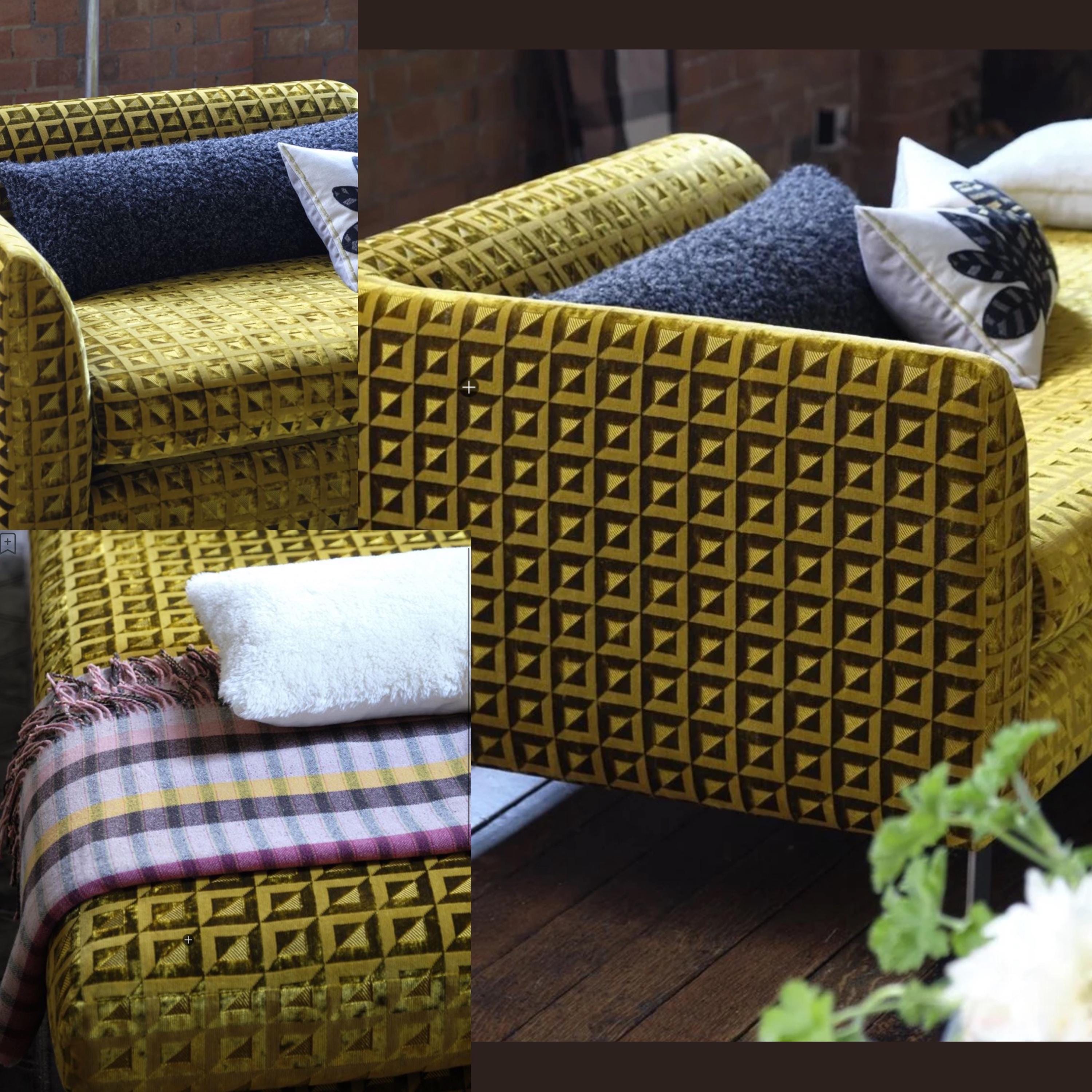 Designers Guild “montserrat-ochre” Velvet Jacquard-upholstery Velvet ...