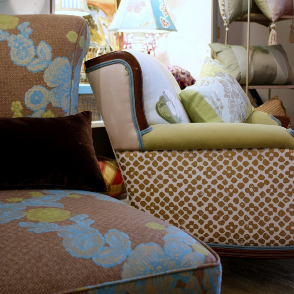 Upholstered Vintage Chair Upcycled and Repurposed in Slate | Etsy