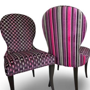 Upholstered Dining Chair, Upholstered in Exclusive Magenta, Purple ...