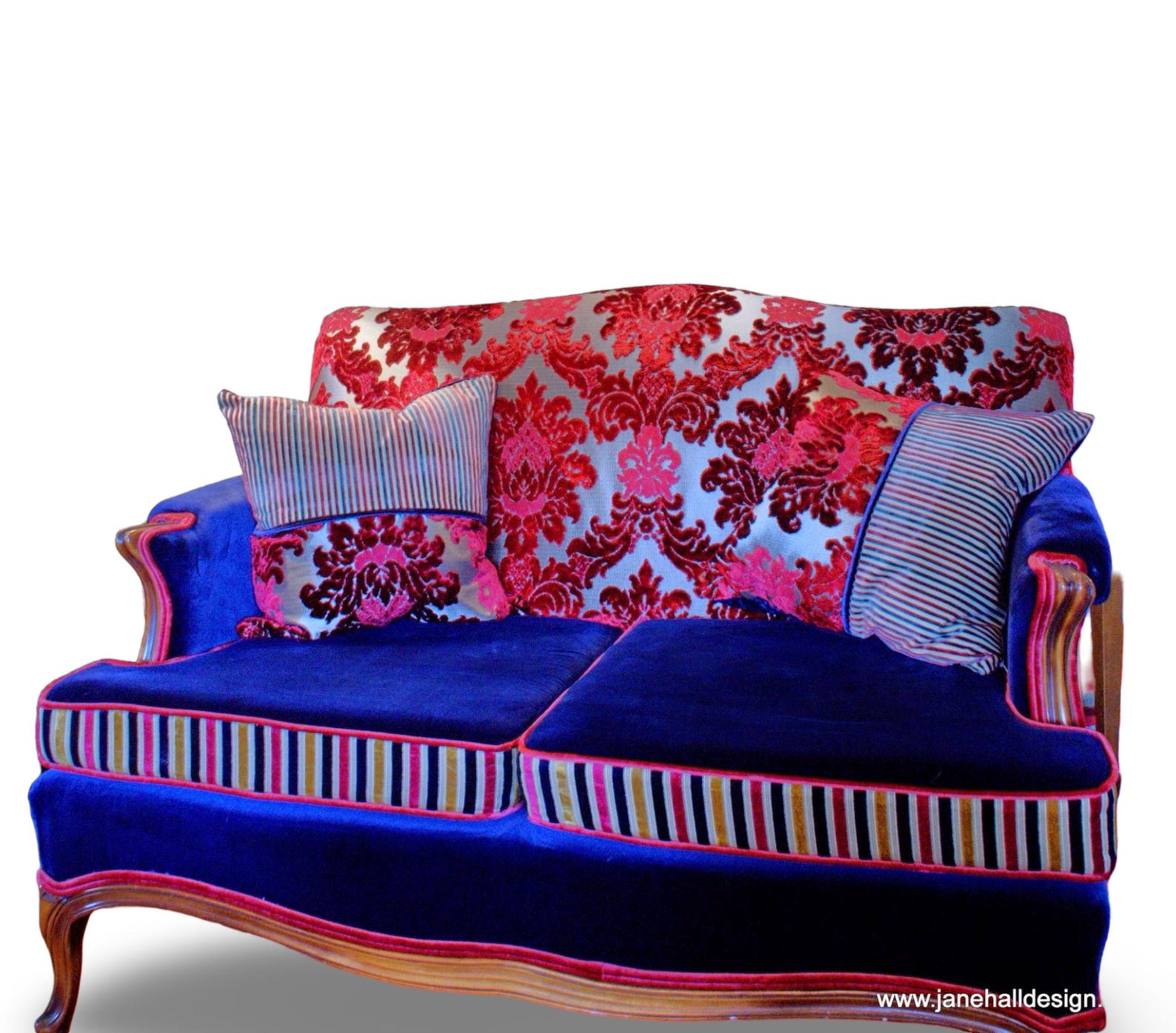 Upcycled French Provincial Settee: Designer Velvet Fabrics - Etsy