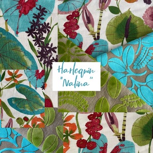 Harlequin, "nalina" Printed Linen- Floral Design-light Upholstery and ...