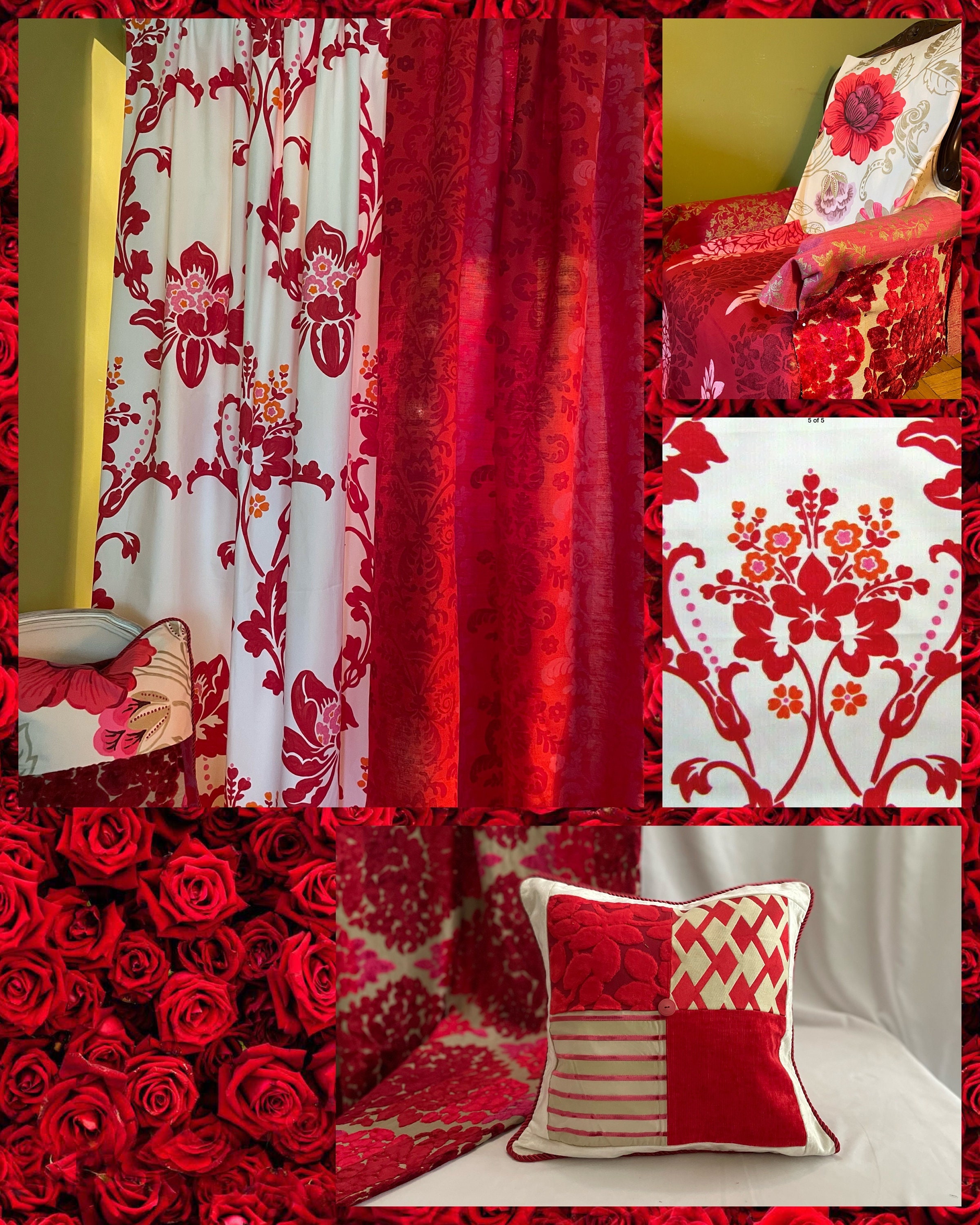 Harlequin Fabrics- “pascha” Red Cut Velvet-upholstery Fabric, From Jane ...