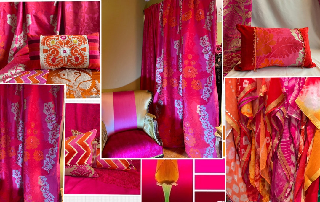 Designers Guild Custom Made Curtains-roman Blinds, in Magenta Orange ...