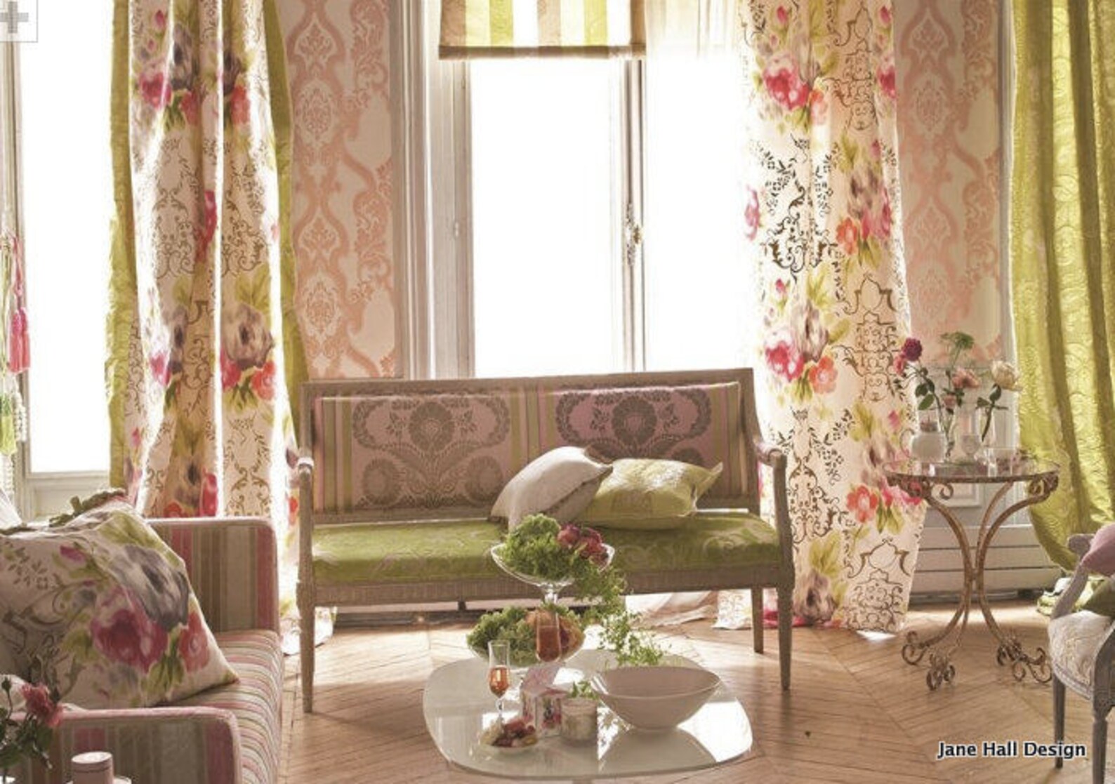 Designers Guild Fabricspink and Gold Striped Silk Curtain - Etsy