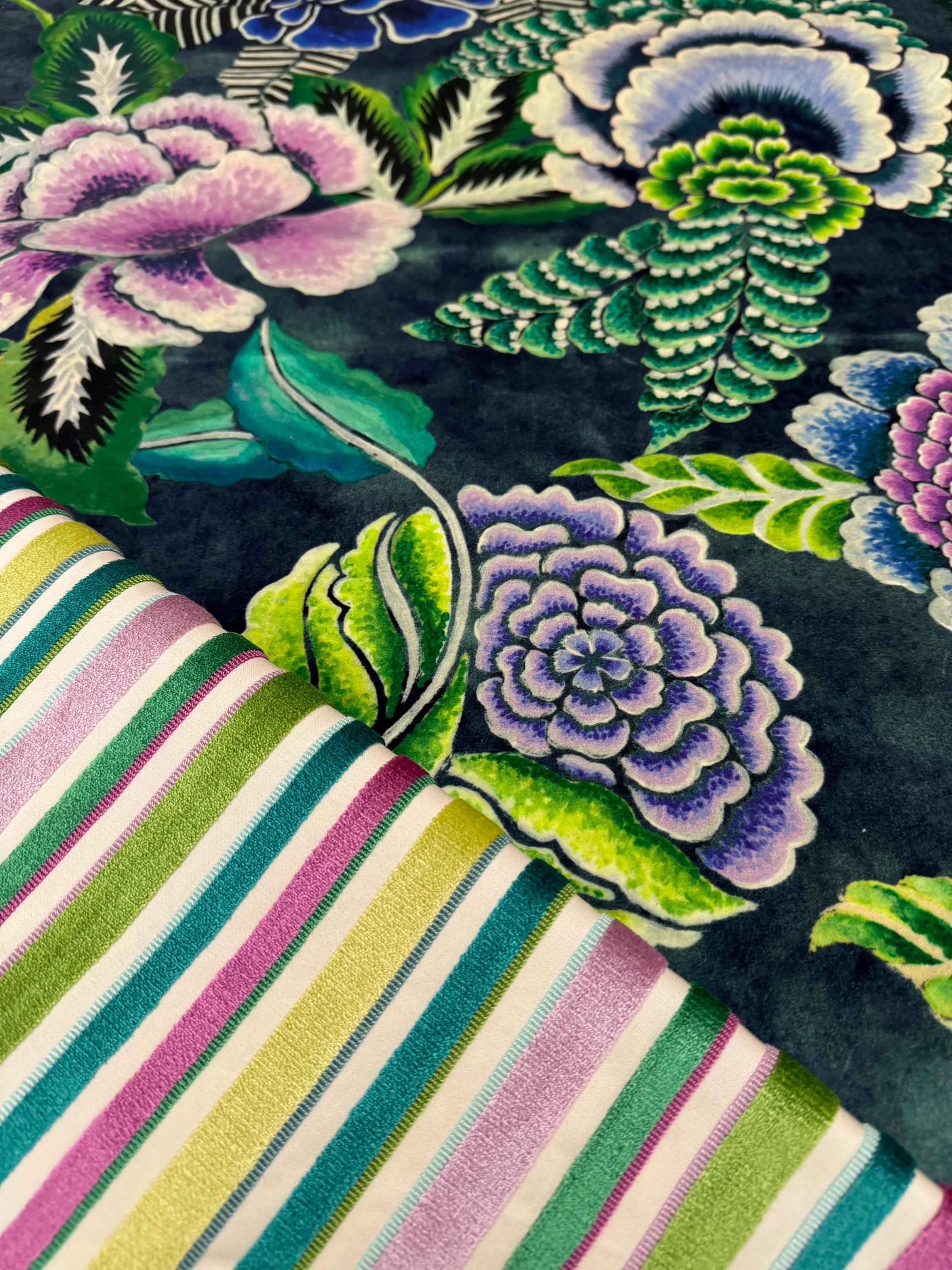 Designers Guild “rose De Damas- Indigo ” Printed Velvet - Upholstery ...