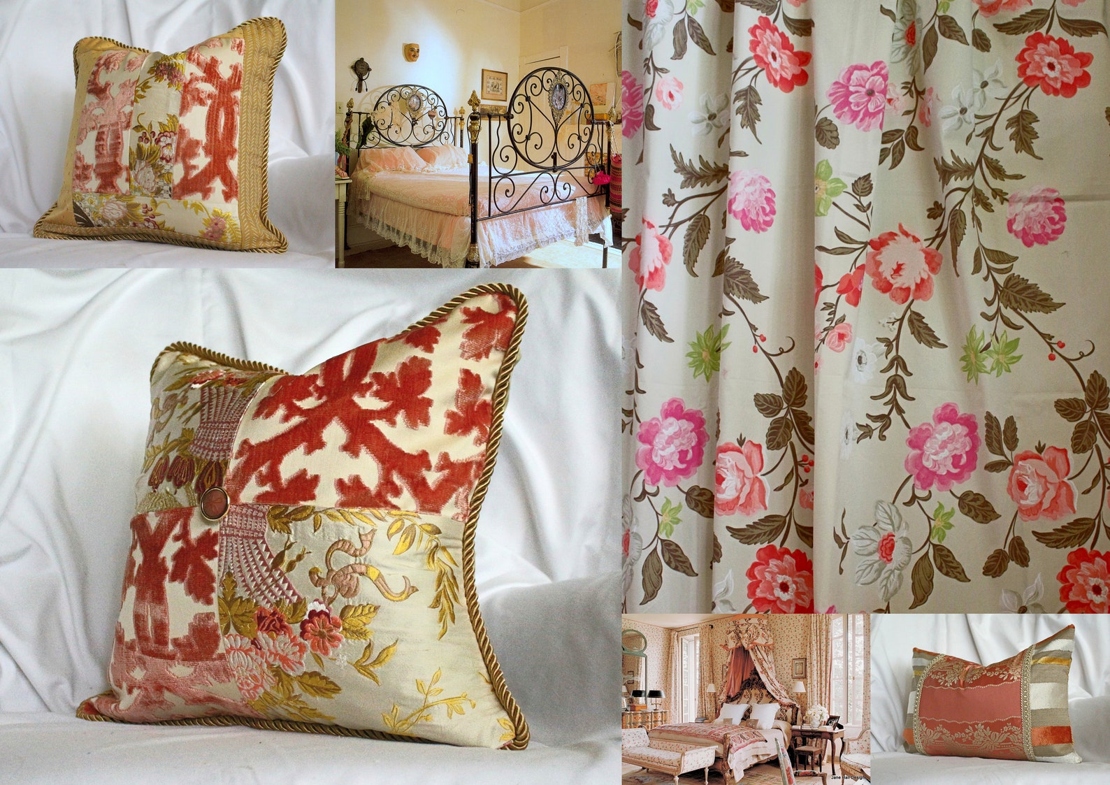 Designers Guild Fabrics musette Cream and Pink | Etsy