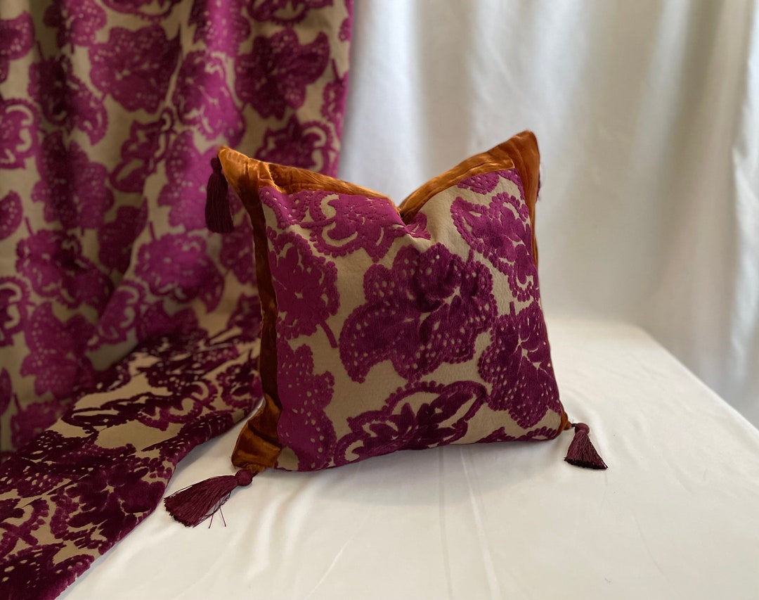 20”/20” Designers Guild Cut Velvet Bohemian Style Quilted Decorative ...