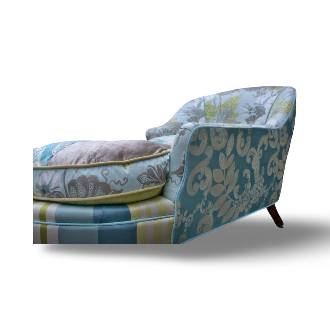 Designers Guild-upcycled- 1940’s-vintage-chaise Lounge-aqua Blue ...