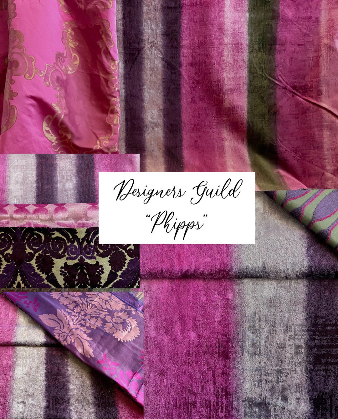 Designers Guild phipps Aubergine Purple, Pink Cut Velvet, Upholstery ...