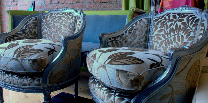 Upholstered Antique Chair Upcycled and Repurposed in Slate - Etsy Canada