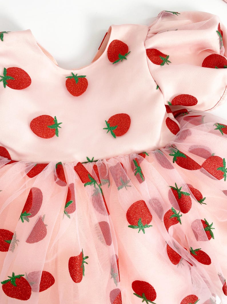 Berry First Birthday Outfit, Personalized Baby Girl Strawberry Dress ...