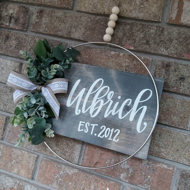 Family Name Wreath - Etsy