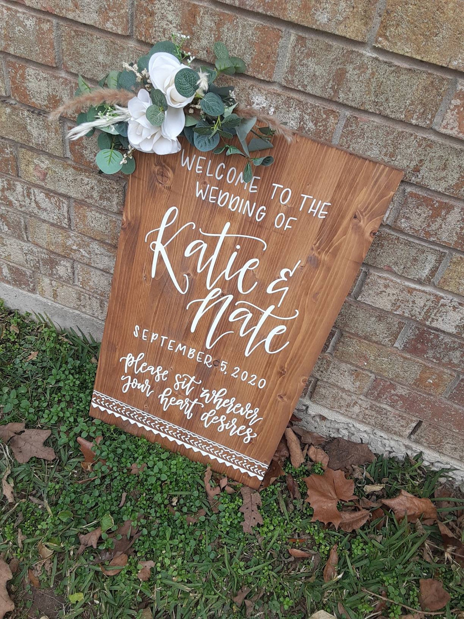 Large Welcome Wedding Sign // Wedding Wood Decor // Names and - Etsy