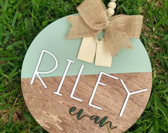 3D Hospital Hanger Name Sign // Burlap Bead Wood Wall Decor // - Etsy