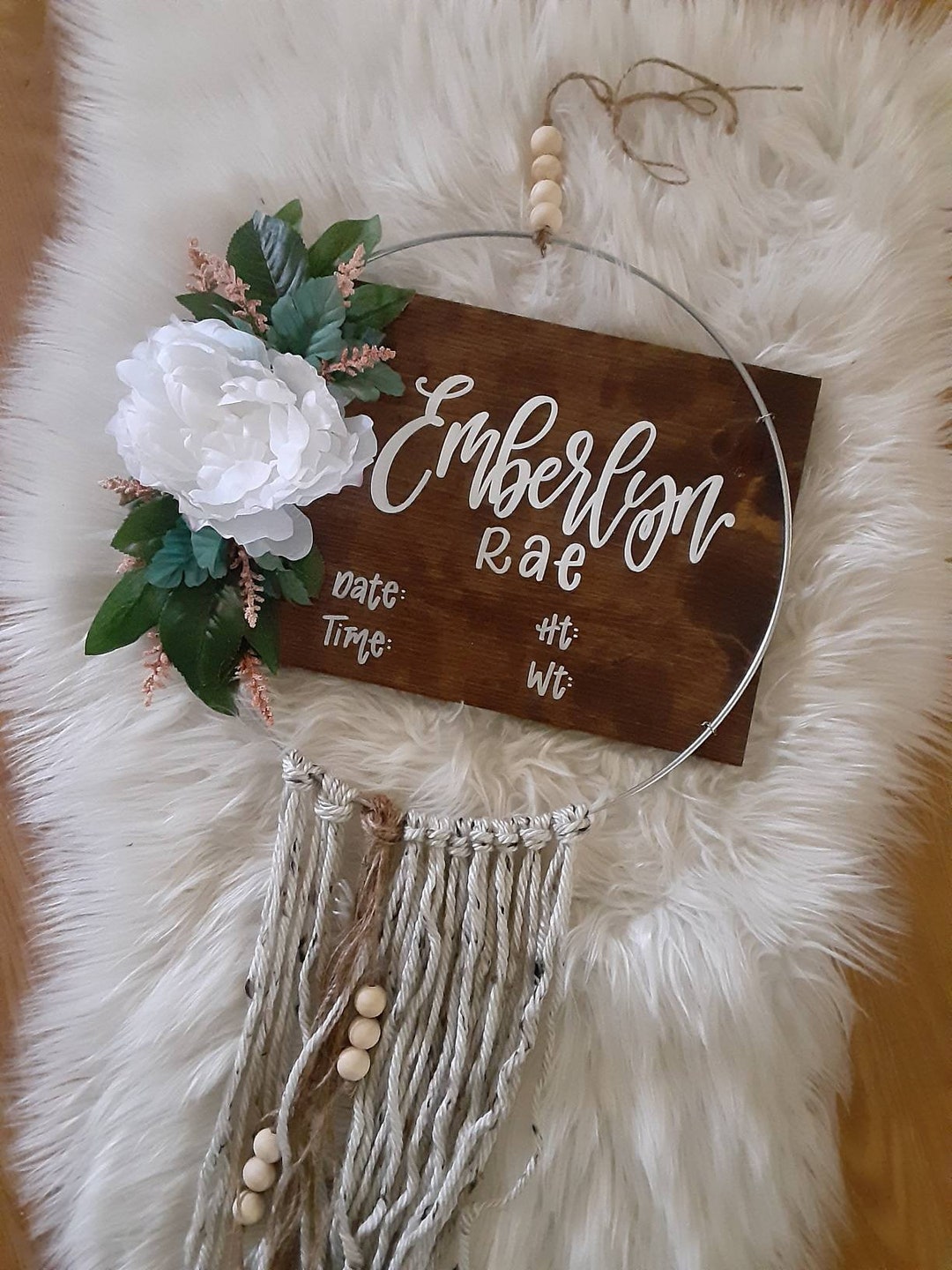 Hospital Door Hanger // Bedroom Wreath Hanger // Shabby Chic Boho Baby ...