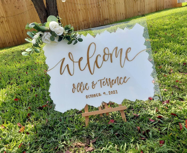 Welcome Wedding Sign Acrylic // Ceremony Entrance Sign // | Etsy