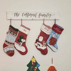 Stocking or Coat Hanger // Family Name Display // Painted Christmas ...