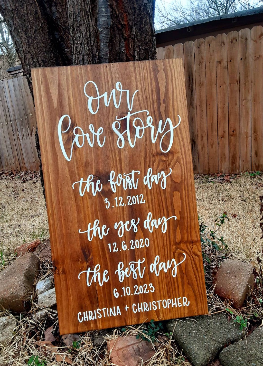Our Love Story // Wedding Day Wood Sign // First Day Yes Day Best Day ...