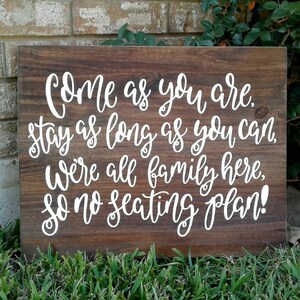Open Seating Sign // Wood Wedding Decor // No Seating Plan - Etsy
