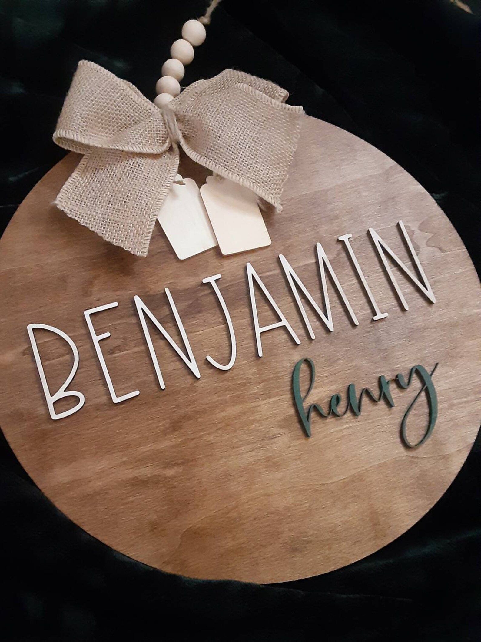 3D Hospital Hanger Name Sign // Burlap Bead Wood Wall Decor // - Etsy