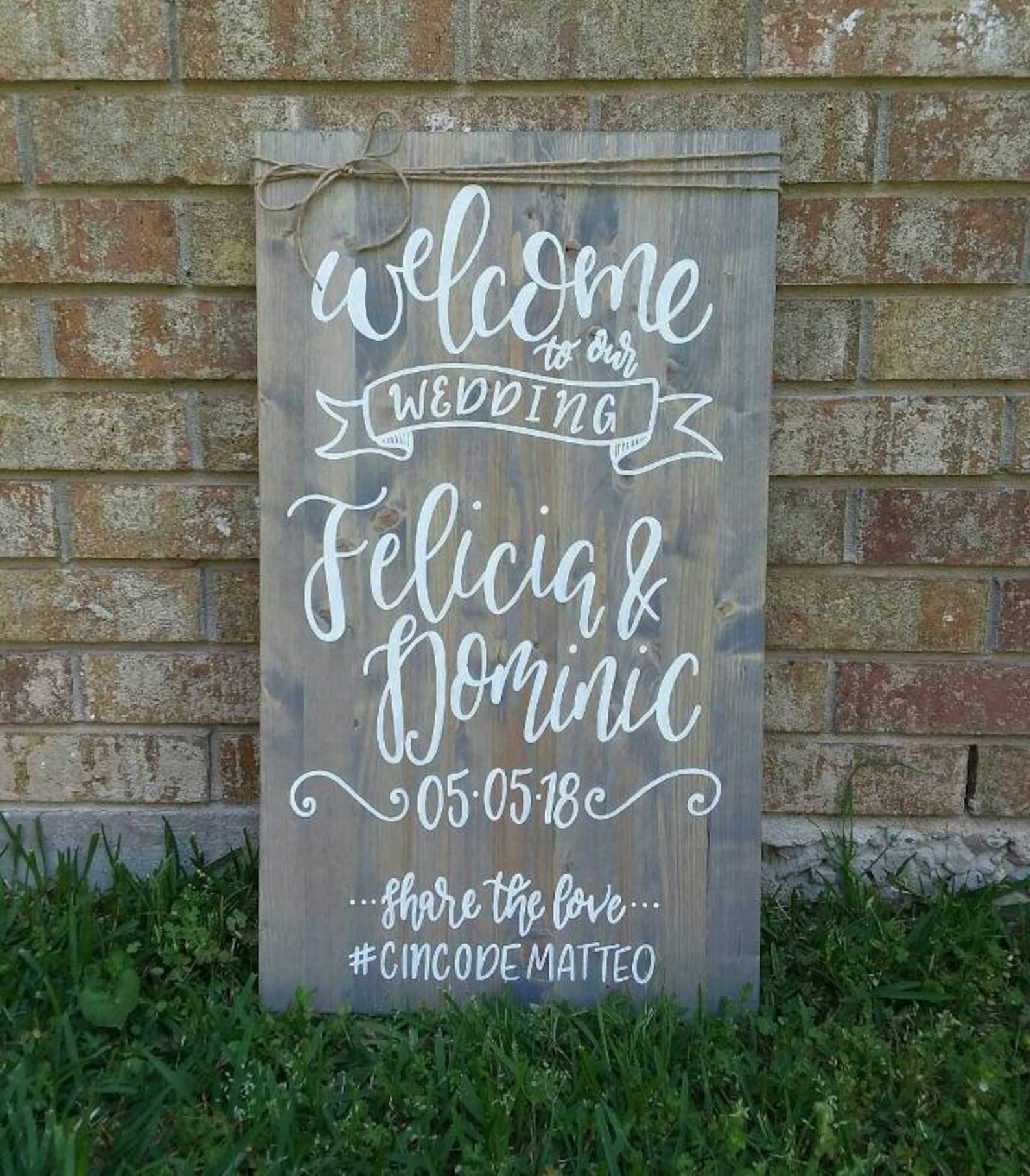 Wedding Welcome Sign // Entrance Sign // Rustic Farmhouse Decor ...