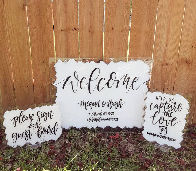 Rust Terracotta Painted Acrylic Welcome Wedding Sign // - Etsy