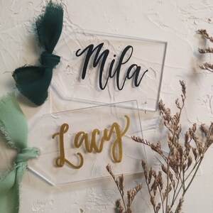 Acrylic Tag Place Cards for Wedding Reception // Seating Escort Cards ...