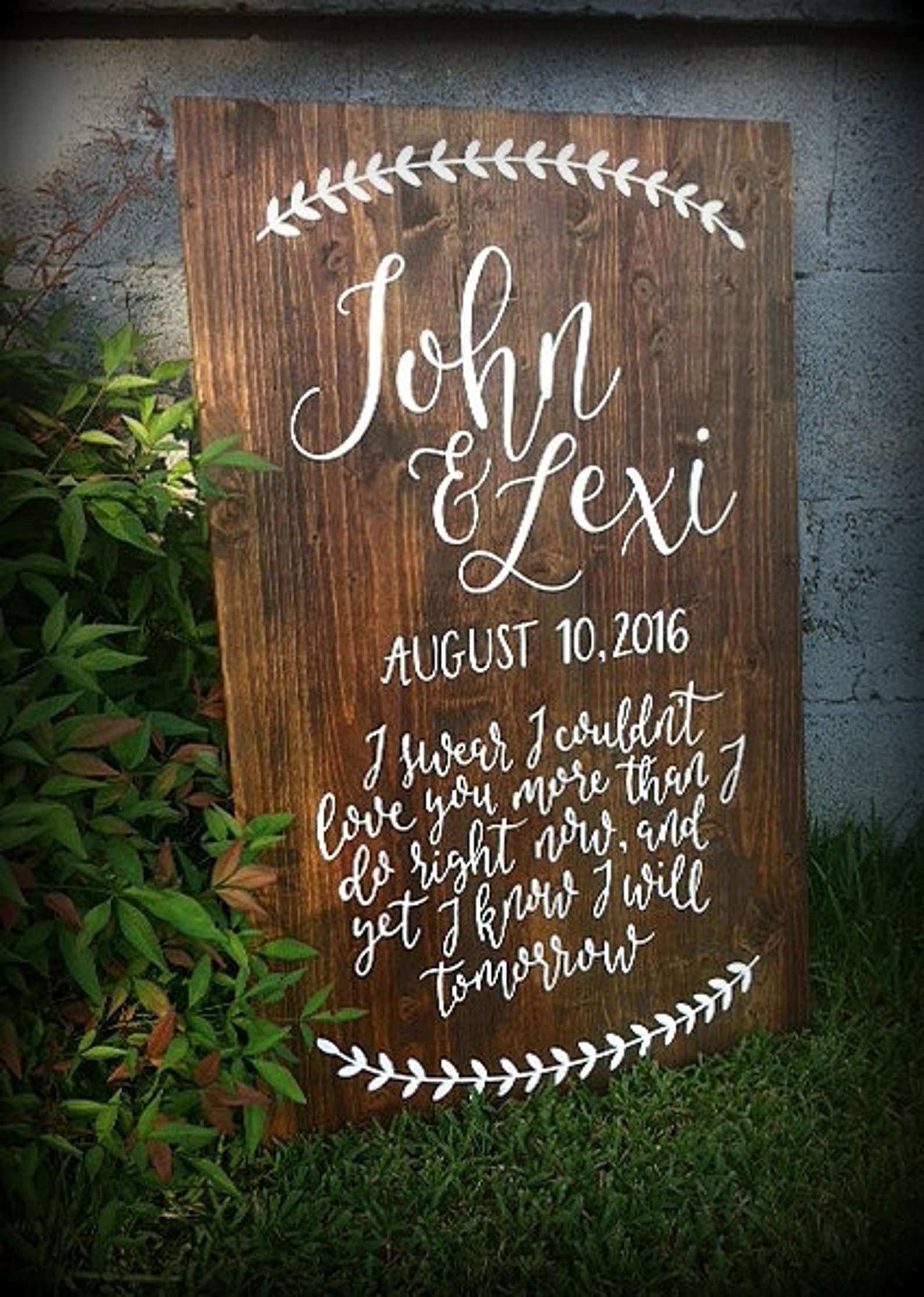 Custom Wedding Sign // Names, Date, Quote // Wood Wedding Decor - Etsy