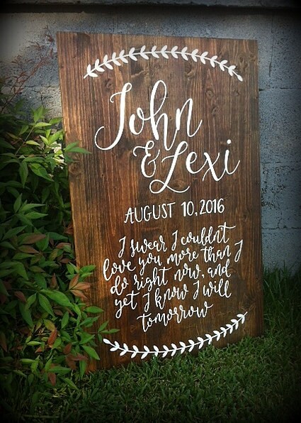 Custom Wedding Sign // Names, Date, Quote // Wood Wedding Decor - Etsy