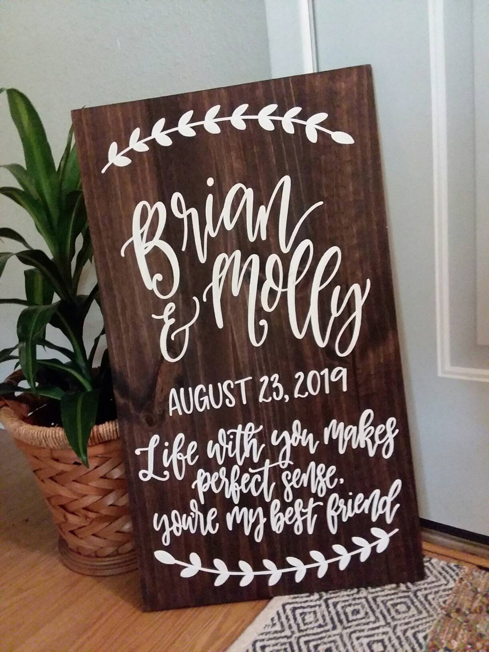 Custom Wedding Sign // Names, Date, Quote // Wood Wedding Decor - Etsy