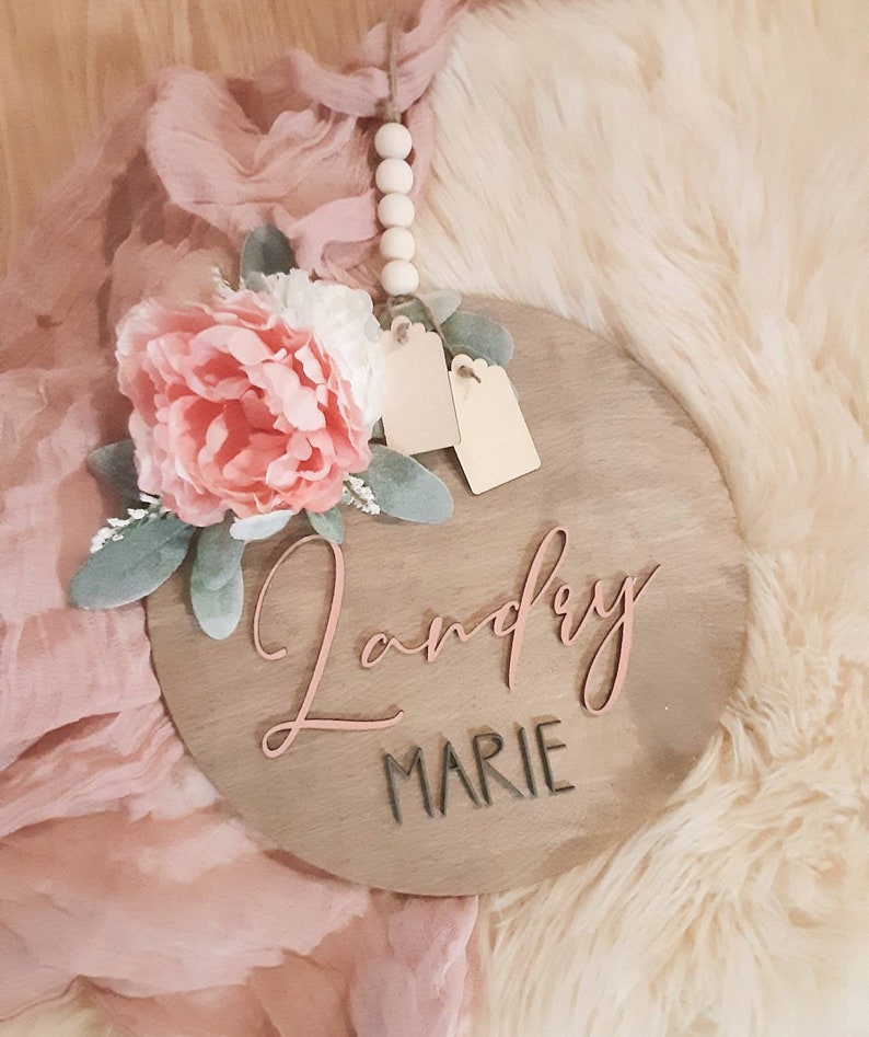 Any Colors 3D Hospital Hanger Name Sign // Boho Bead Wood | Etsy