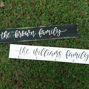 Stocking or Coat Hanger // Family Name Display // Painted Christmas ...