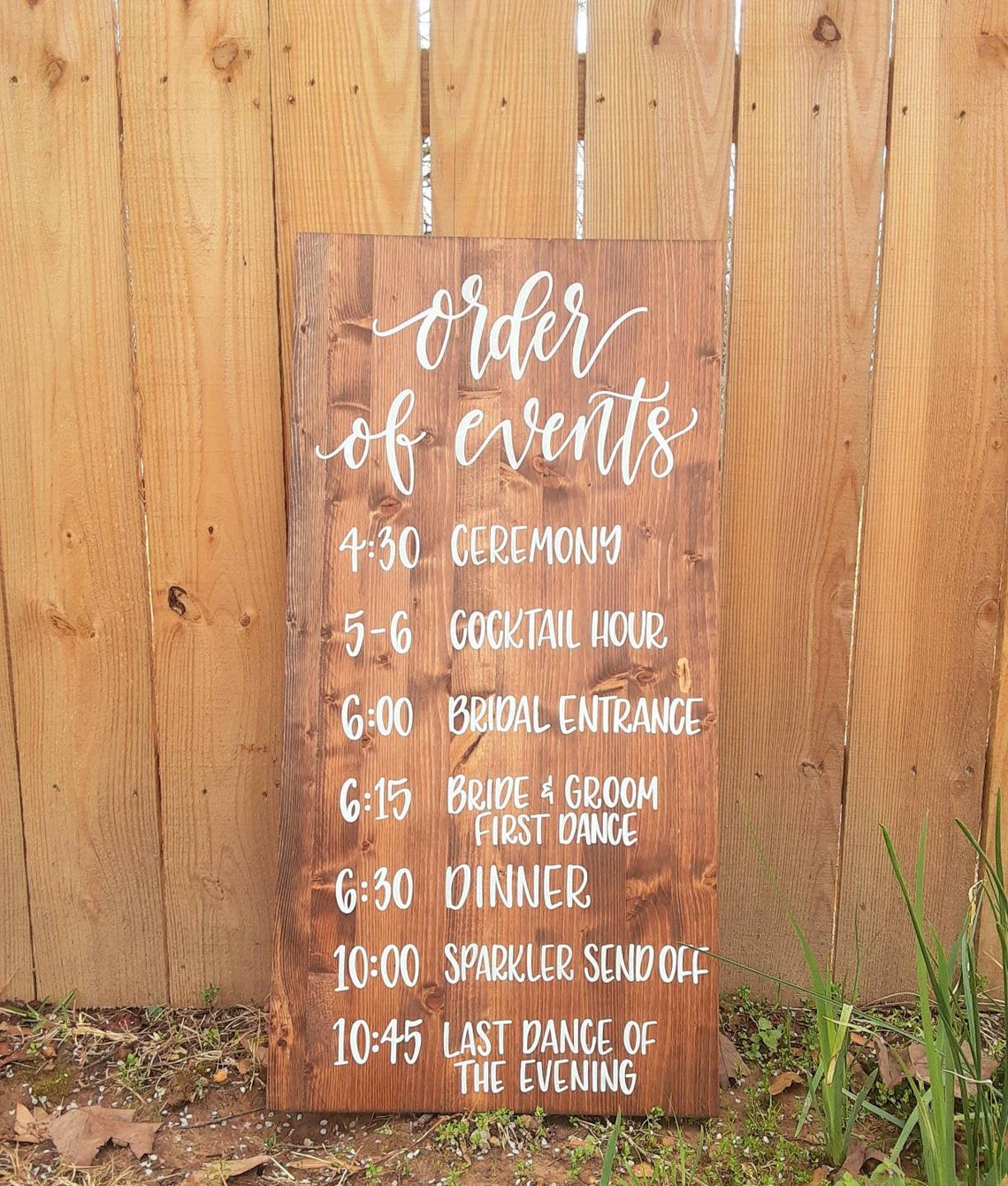 Order of Events Sign // Ceremony Reception Entrance Display // - Etsy