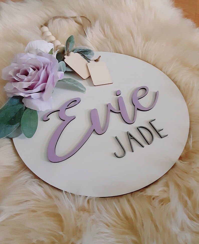 Any Colors 3D Hospital Hanger Name Sign // Boho Bead Wood | Etsy